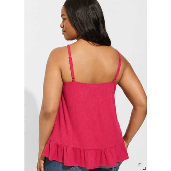 torrid | Tops | Torrid Swing Cami Tank Top Berry Wine Textured Gauze ...
